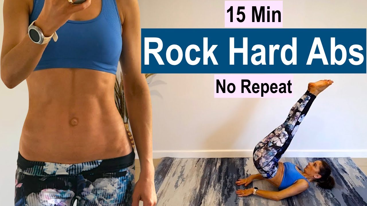 15 Min Rock Hard Abs Workout | No Repeat | No Equipment - YouTube