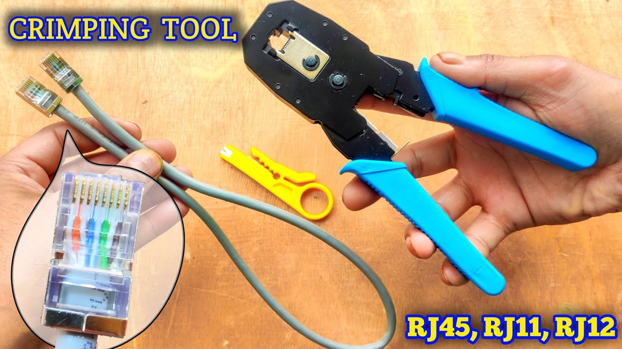 ip camera crimping tool // How to use wire crimping tool // CCTV - YouTube
