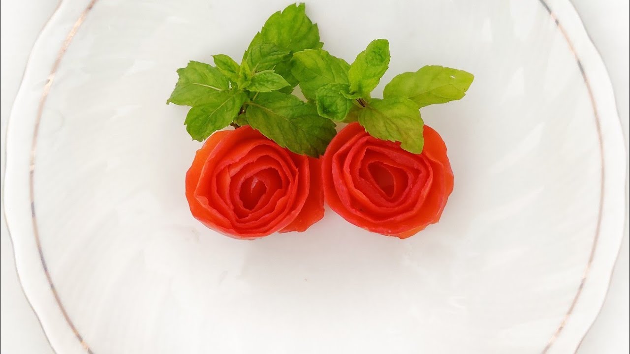 How to make tomato rose 🌹 - YouTube