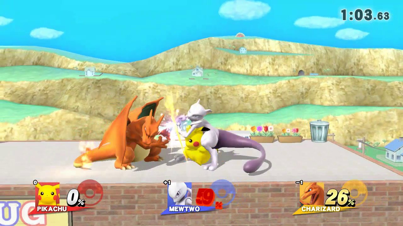 Super Smash Bros Wii U Online Battle Pikachu vs. Mewtwo vs. Charizard ...