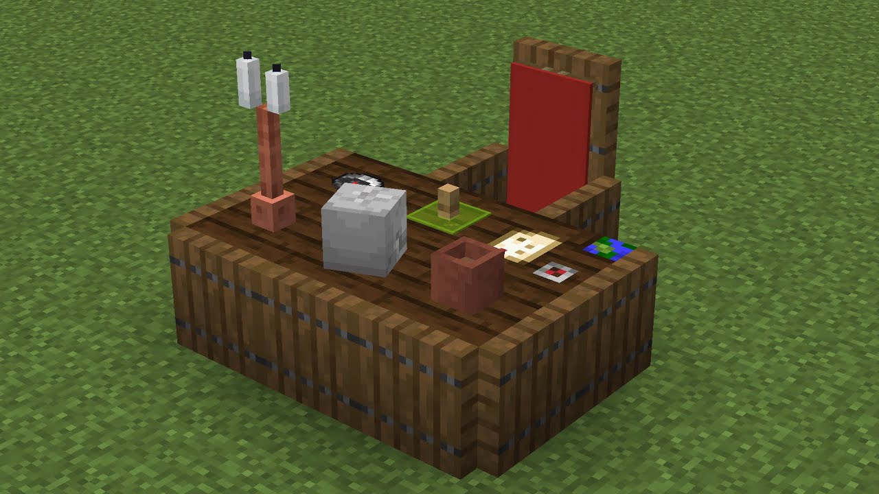 How to make a Captain's Desk in minecraft - YouTube