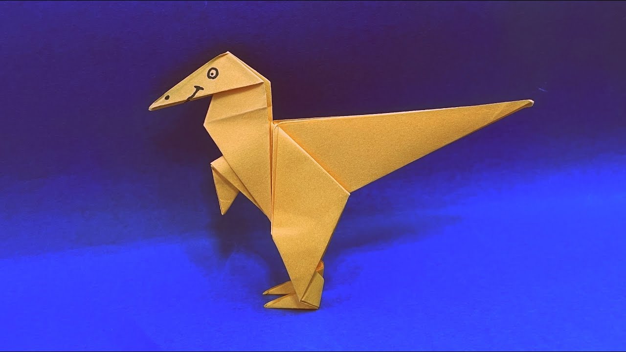 Origami dinosaur | How to make a paper dinosaur Velociraptor | Origami ...