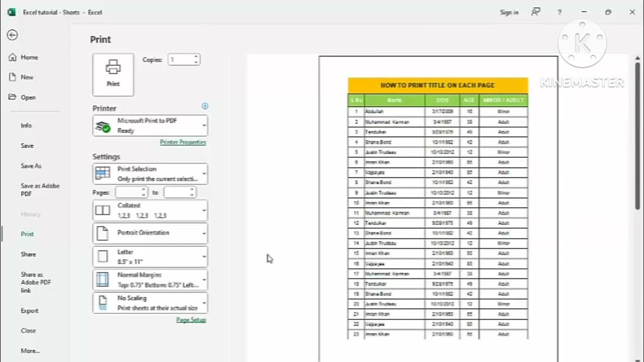 How to print title on each page | Page layout #excel #exceltips #exceltricks #exceltutorial # ...