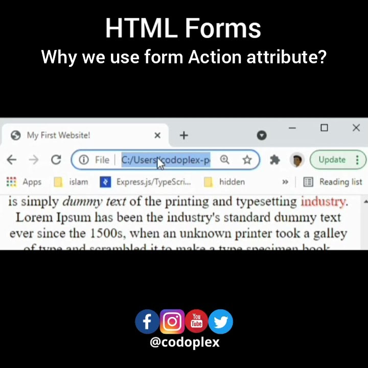 Form Action Attribute - Learn HTML in Urdu - YouTube