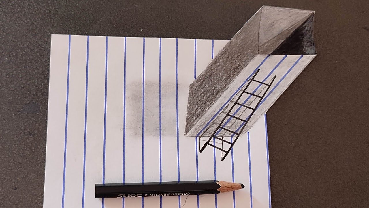 easy 3d drawing on paper for beginner - YouTube
