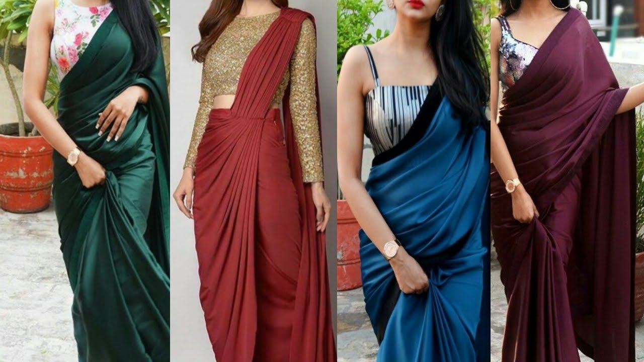 Plan satin sarees design ideas - YouTube