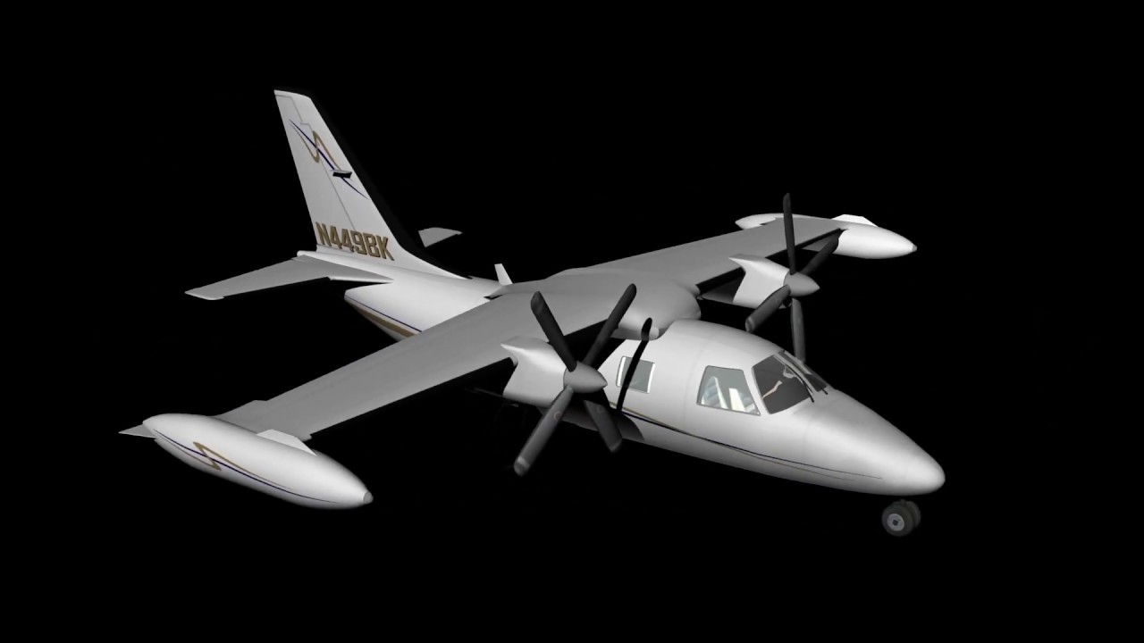 Mitsubishi MU2 3D Model - YouTube