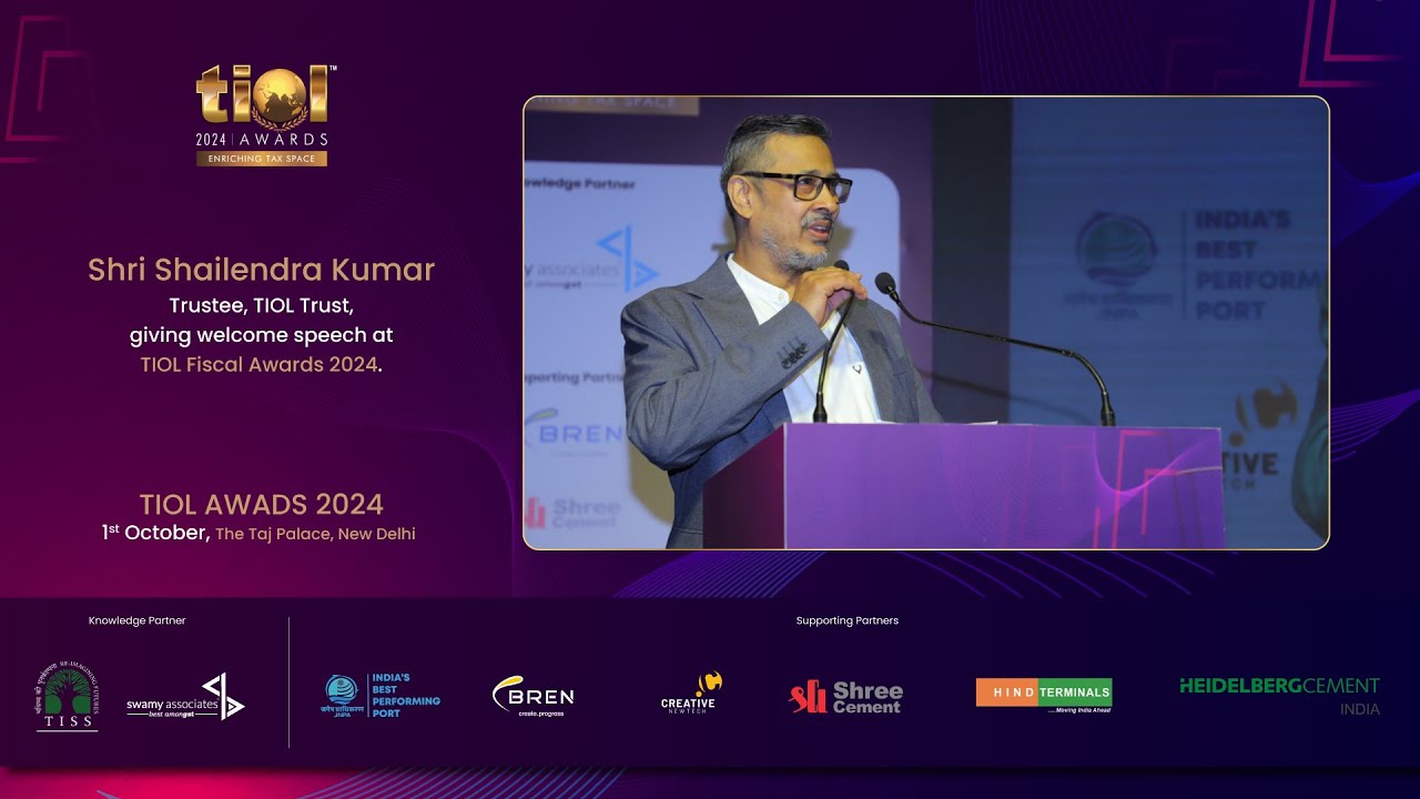 Shri Shailendra Kumar at TIOL Fiscal Awards 2024 - YouTube