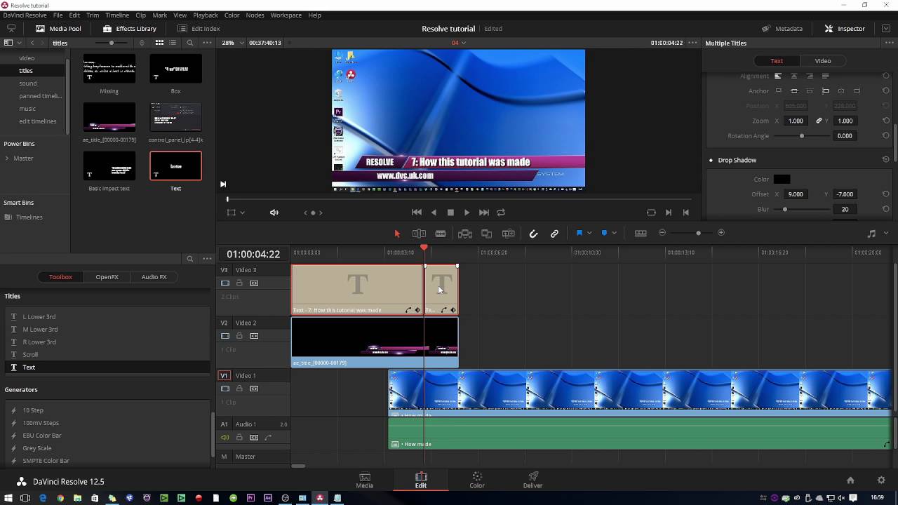 Editing in Resolve Part 7: Editing this tutorial - YouTube