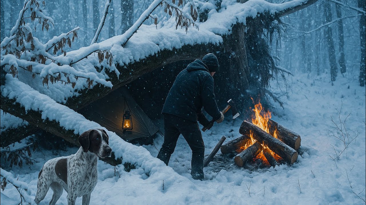 Extreme Winter Survival – Build 2 Life-Saving Shelters Under a Fallen ...