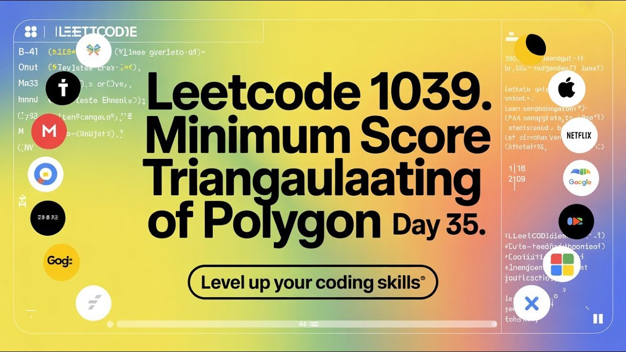 Leetcode 1039 Minimum Score Triangulation of Polygon #codinginterview # ...