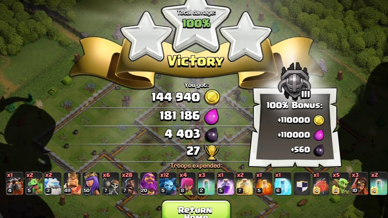 TH11 Powerfull Army - Blizzard Mass Hog Riders - Easily 3 Star Any Base ...