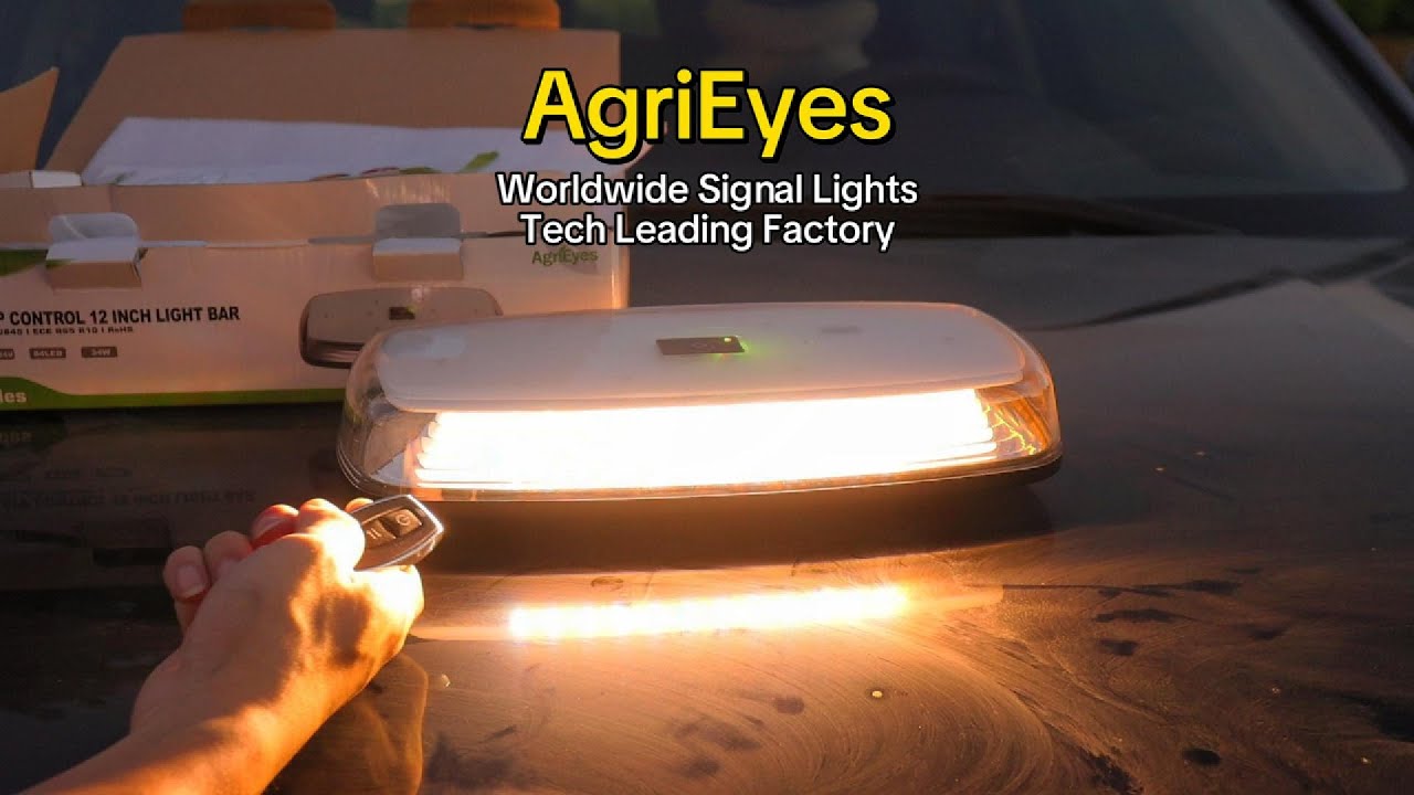 AgriEyes W12R Remote Control LED Strobe light bar. wireless magnetic ...