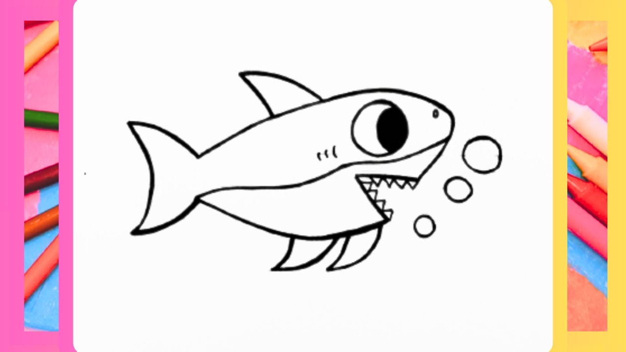 🌟Dibuja Y Colorea Un Tiburón 🦈Paso A Paso | Draw And Color A Shark Step ...