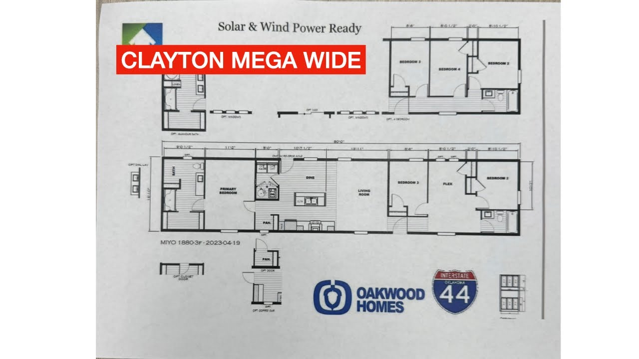 Clayton Mega Wide Colossal 3 or 4 bedroom 18 wide - YouTube