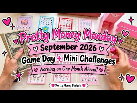 Pretty Money Monday 💕 September 2026 | Game Day + Mini Savings Challenges | Getting One Month Ahead!