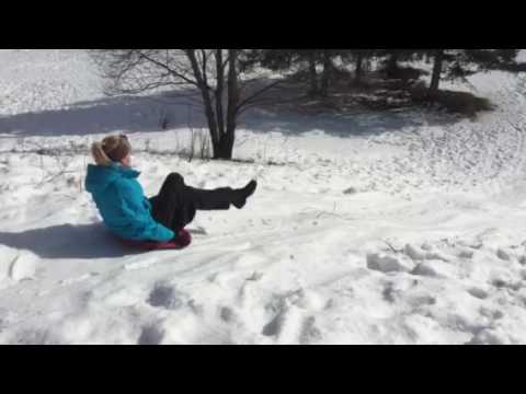 Gina Ballcuzzi Vanroboys sledding - YouTube