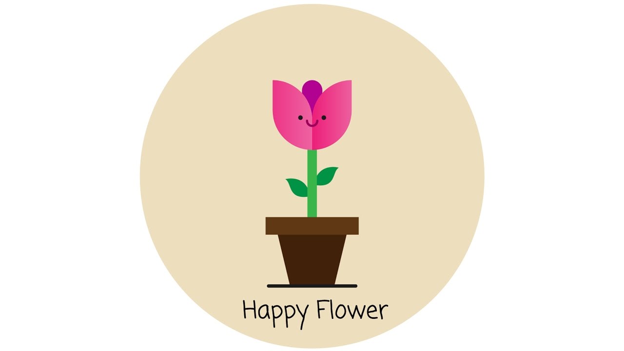 Illustrator Tutorial | How to make Happy Flower illustration - YouTube