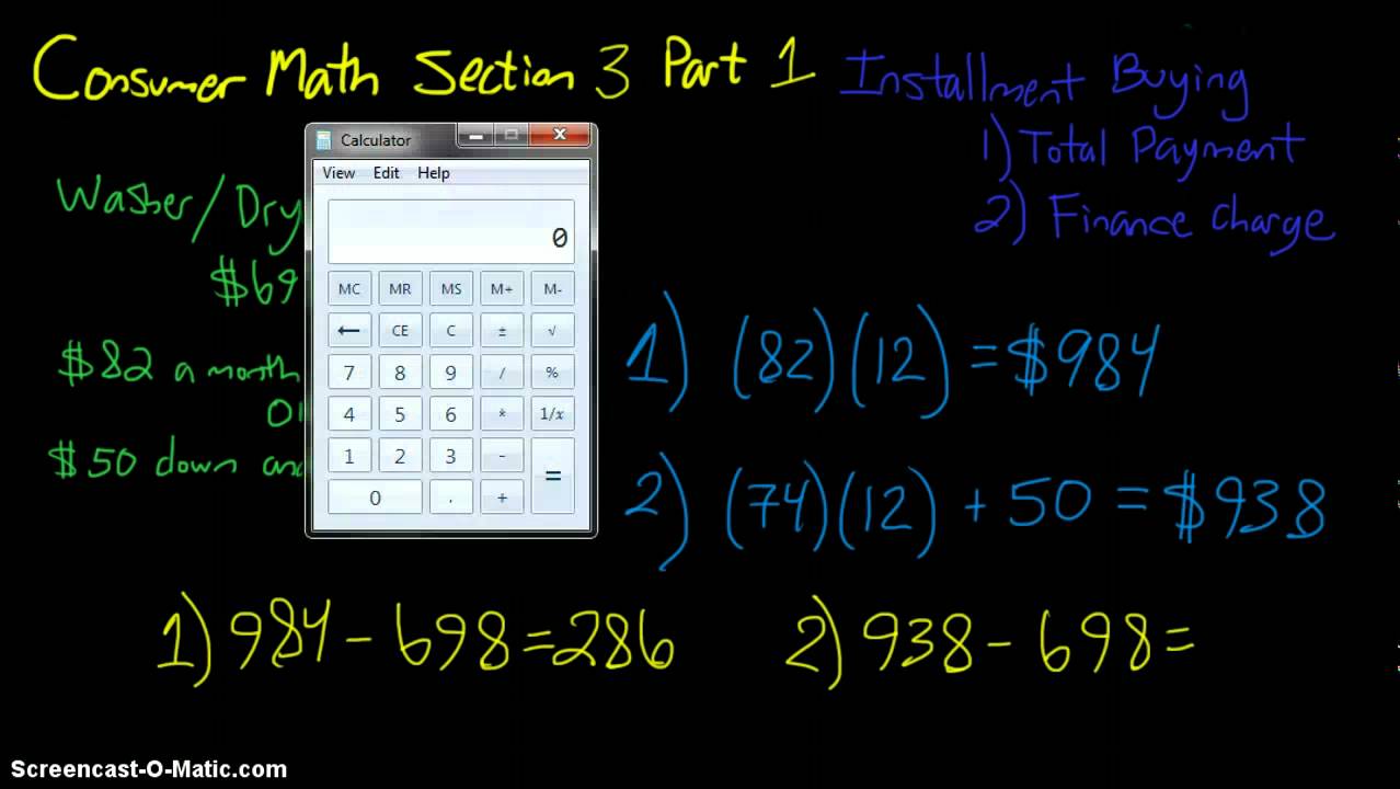 Consumer Math Section 3 Part 1 - YouTube