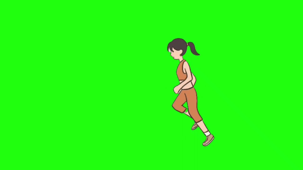 Cartoon boy, girl Morning walk green Screen video!! ( Free use ...