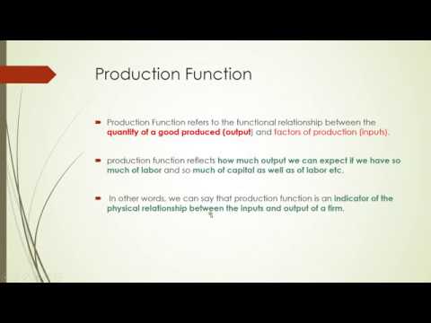 Production Function and Marginal Analysis - YouTube