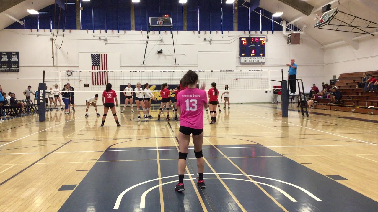 Imperial valley college volleyball vs San Diego Mesa set 2 10-12-18 ...