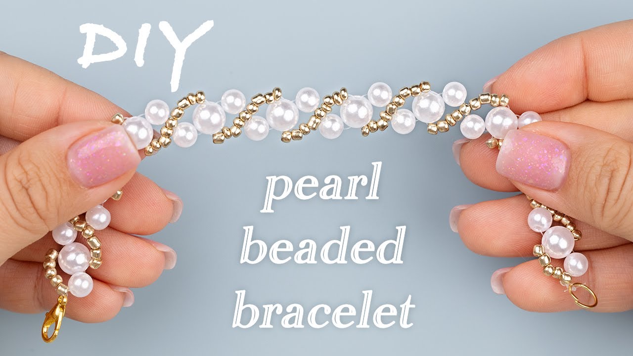 How to Make Pearl Beaded Bracelet | DIY Pearl Jewelry - YouTube