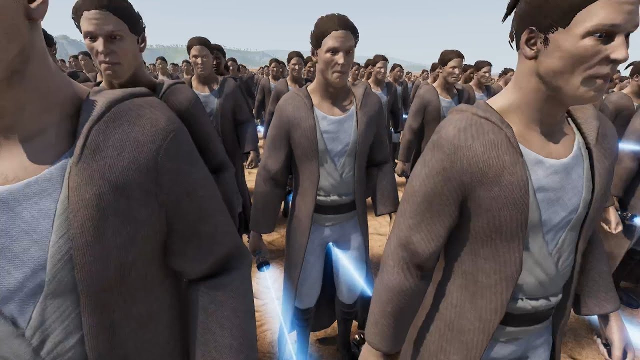 UEBS 2 | Bloody beach battle. | 10K Jedi Knights vs 1million Spartans ...