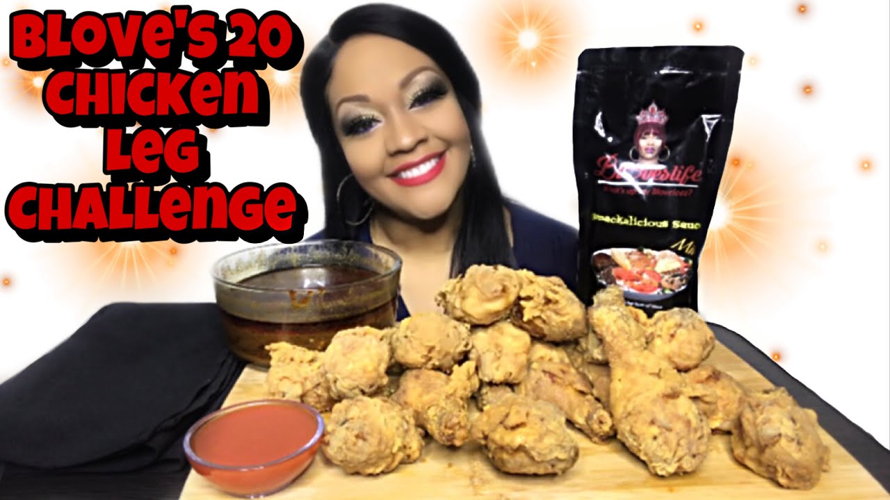 BLOVESLIFE 20 CHICKEN LEG CHALLENGE W/ SMACKALICIOUS SAUCE - YouTube