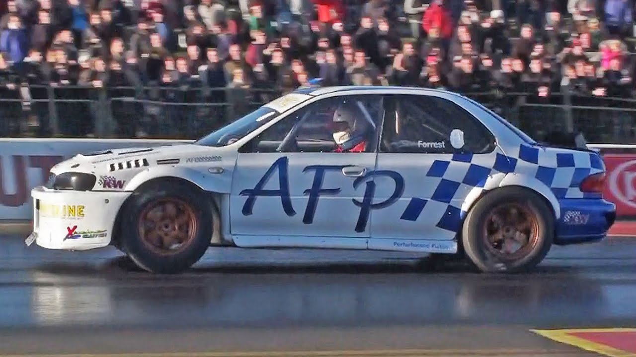 AFP Subaru Impreza runs 7.74 at 179 mph at Santa Pod Raceway - YouTube