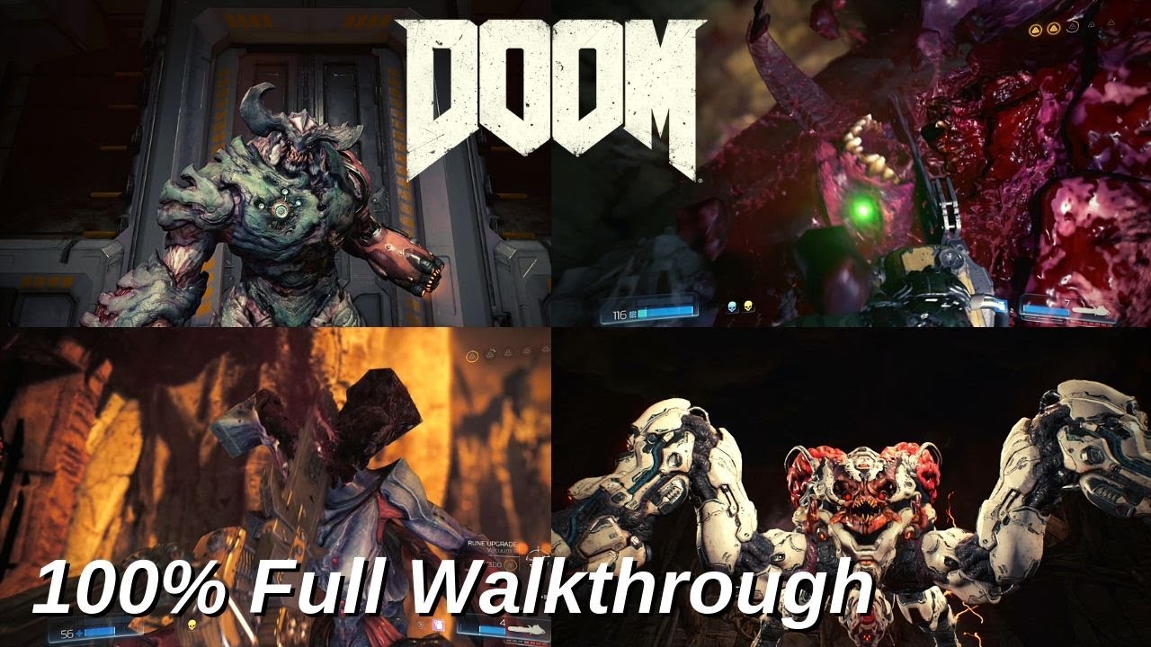 Doom - 100% Walkthrough All Collectibles - No Commentary - YouTube