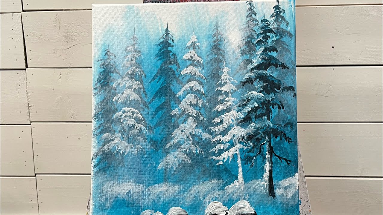 How To Paint A WINTER LANDSCAPE ️ Step By Step Painting Tutorial for ...