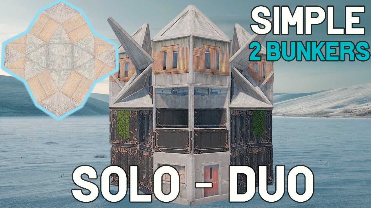 Rust - Strong Solo/Duo Simple Base Design | 2 Bunkers - YouTube