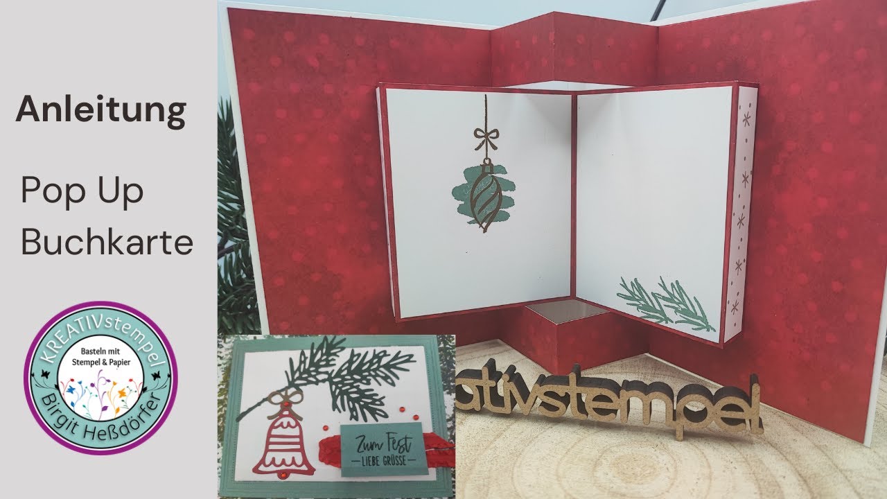 Anleitung Pop Up Buchkarte Festliche Momente - YouTube