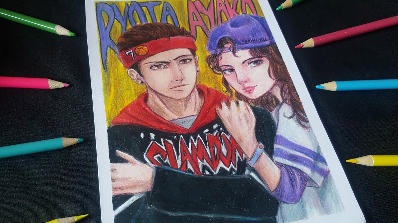 Ryota & Ayako [ Slam Dunk ] - Drawing - ( Timelapse ) - YouTube