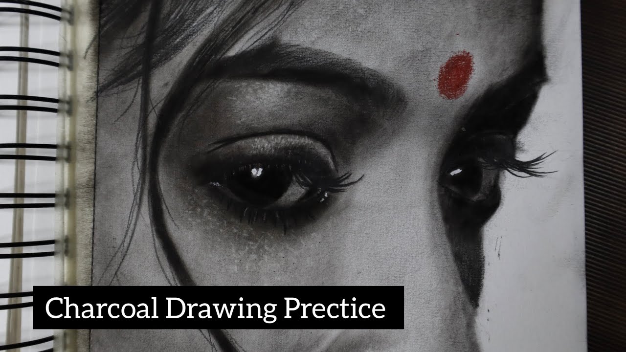 Charcoal Drawing Prectice 🥰 - @Galleryofmyimagination - YouTube