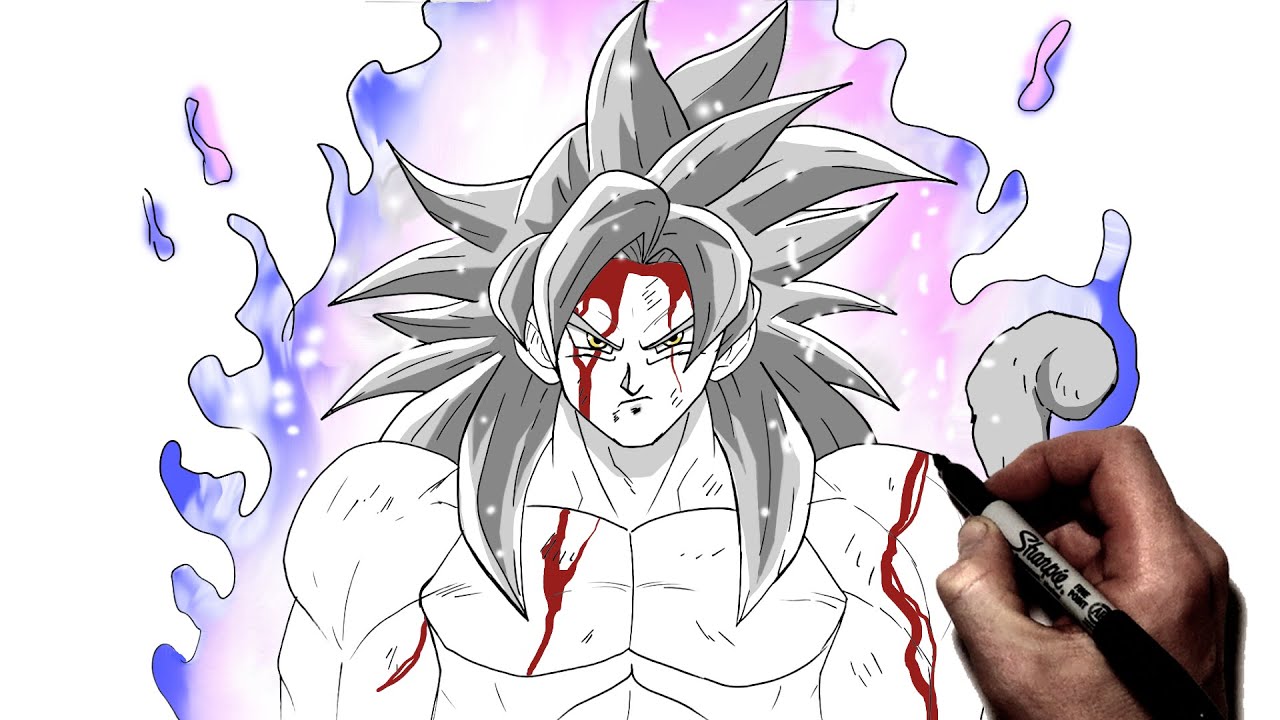 How To Draw Goku Primal Ultra Instinct | Step By Step | Dragon Ball ...