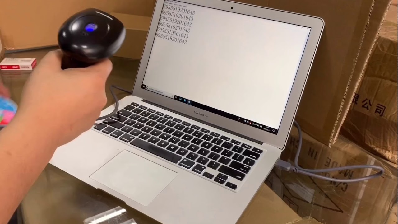Asianwell AW-1045 1D usb laser barcode scanner - YouTube