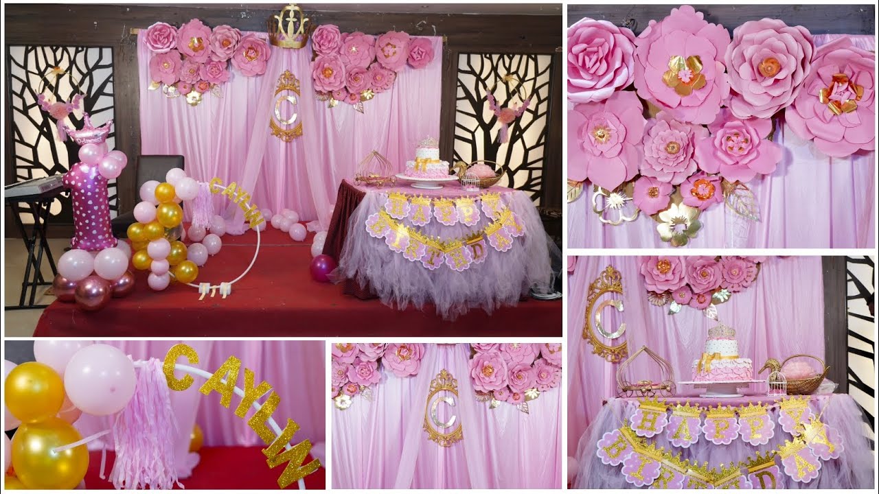 Princess Theme Birthday Party👸 | Pink Princess Party Ideas 🥳| DIY ...