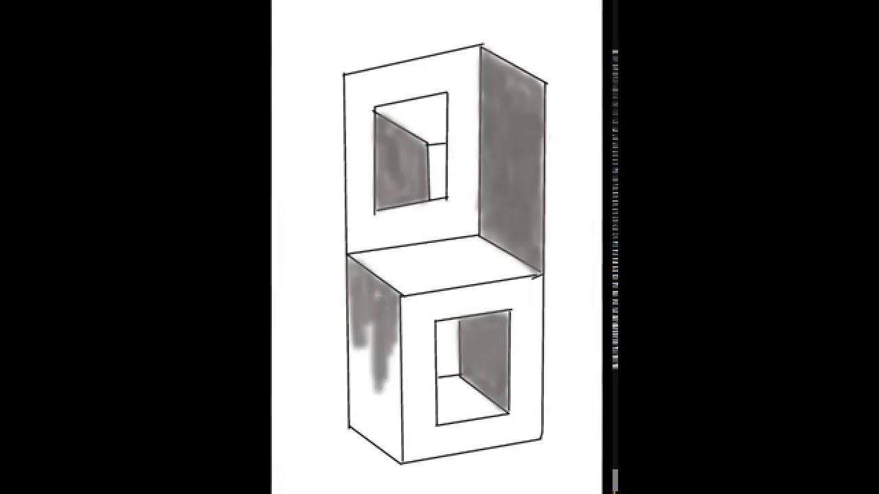 Drawing Stacked Cubes Illusion (time-lapse) - YouTube