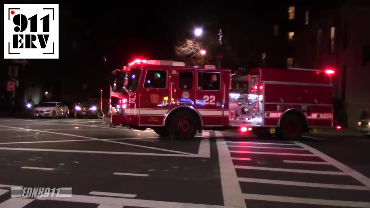 Boston Fire Engine 7, Engine 22, H1, Rescue 1 Responding - YouTube