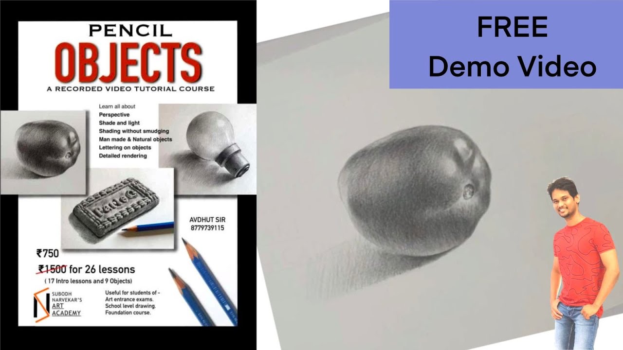 Pencil shading Objects- Free Demo lesson - YouTube