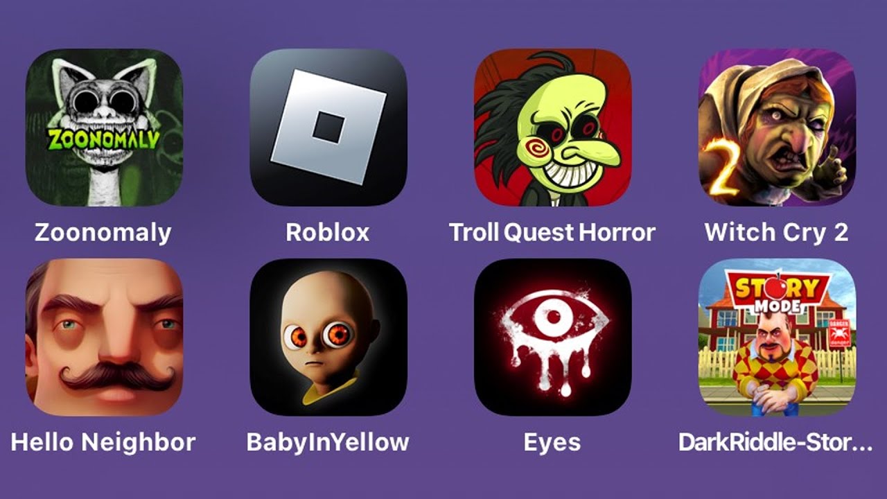 Roblox,Zoonomaly,Witch Cry 2,Hello Neighbor,Baby in yellow,Eyes,Dark ...