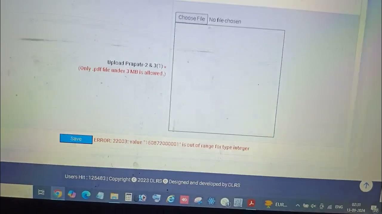 bihar survey 2024 error 22003 value 150872000081 is out of range for type integer - YouTube