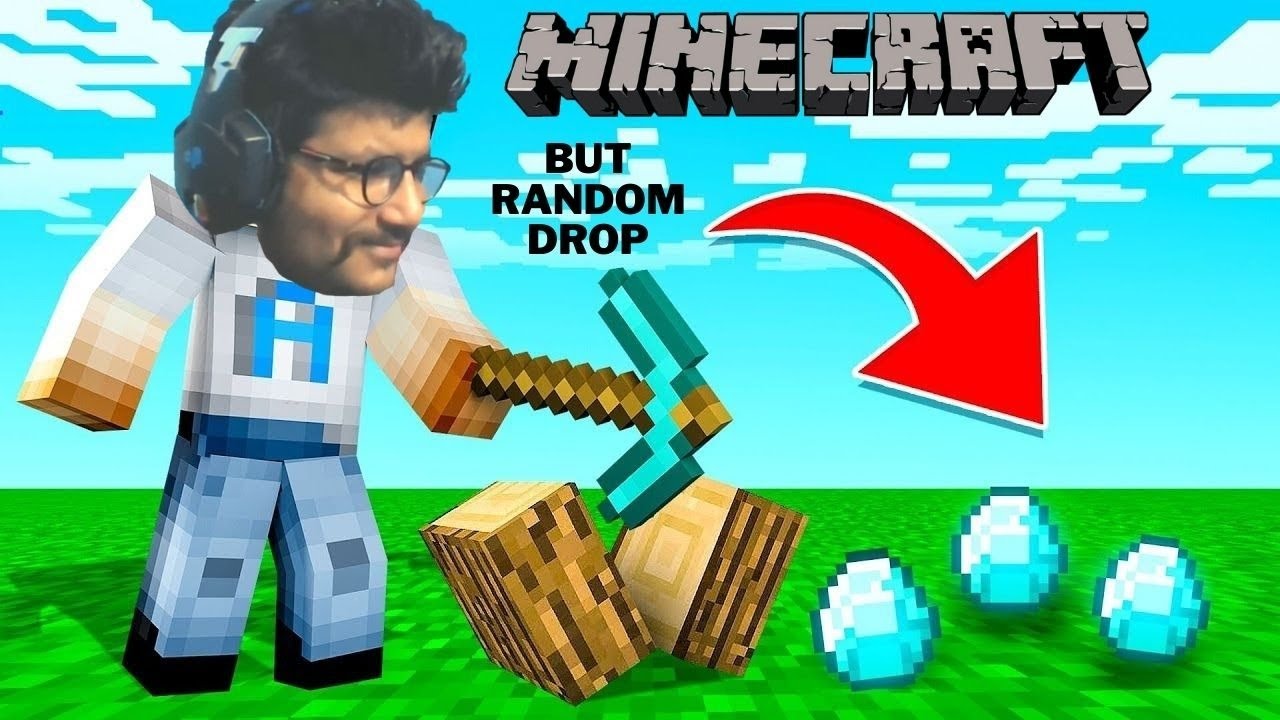 Minecraft But Random Drops Fun with Friends #mincraft - YouTube