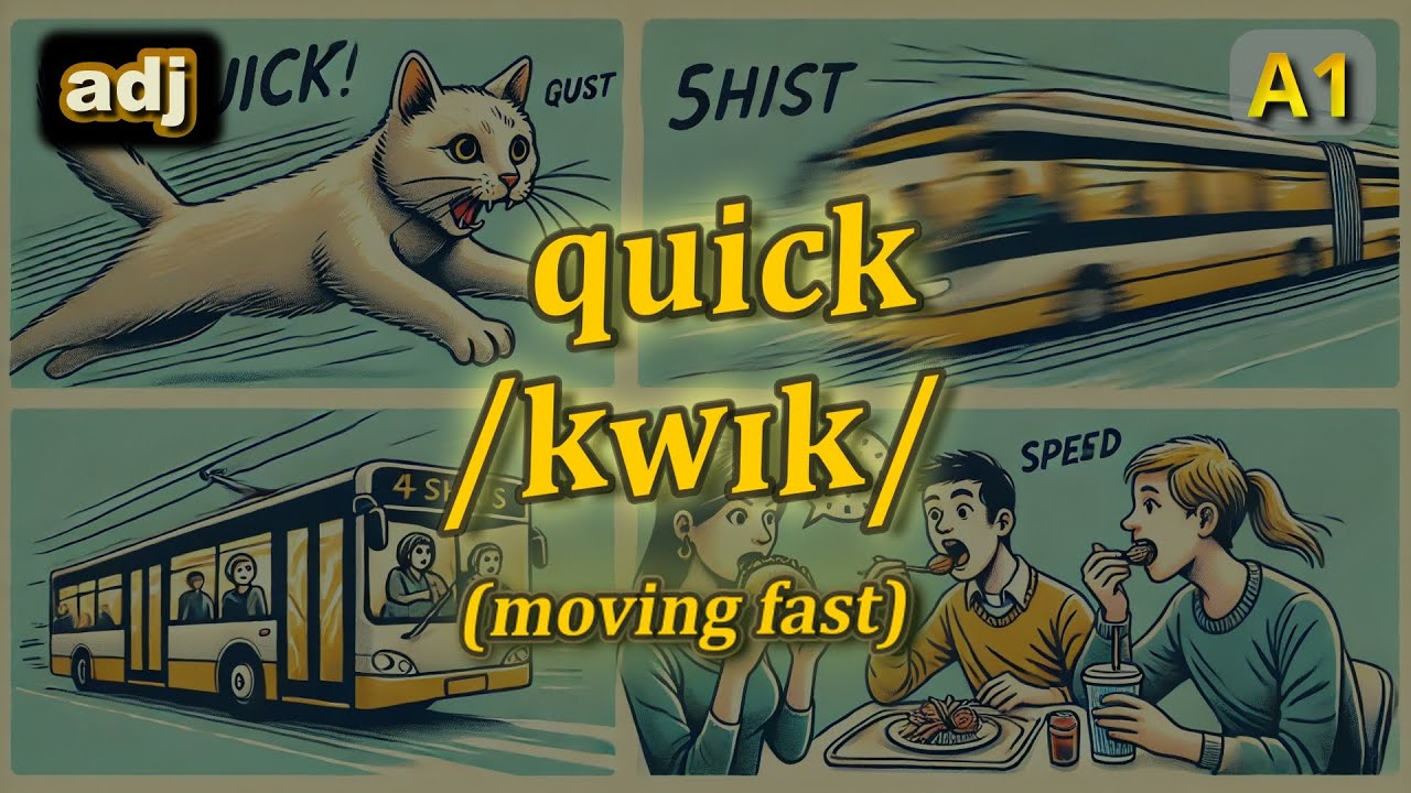 [adj] Quick meaning (moving fast) with 5 examples - YouTube