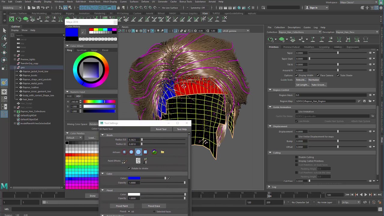 Xgen Hair 06 Region Map - YouTube