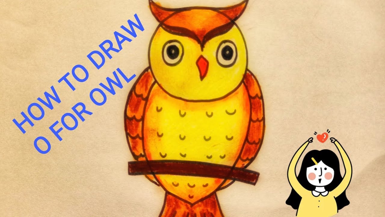 Kids drawing | How to draw O for Owl | How to draw from Alphabet ...