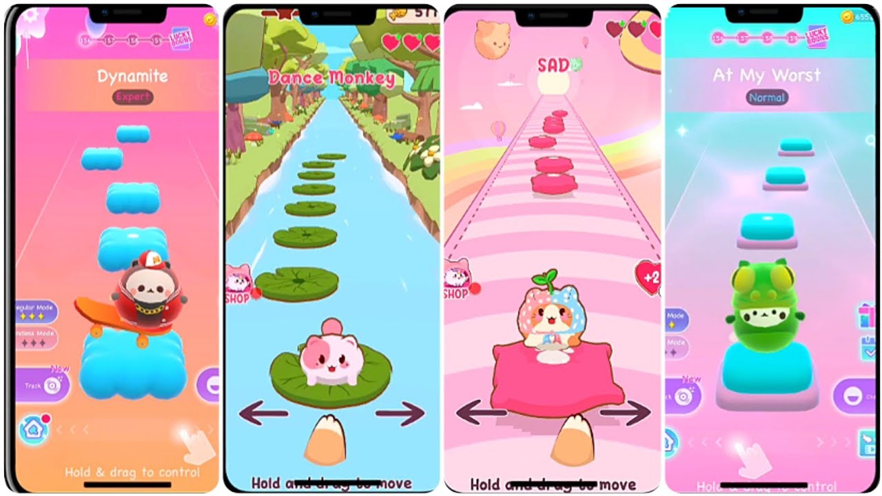 Tiles Hop Cats Dynamic BTS 😍 DANCE MONKEY 🐒 SAD 😿 AT MY Worst - YouTube