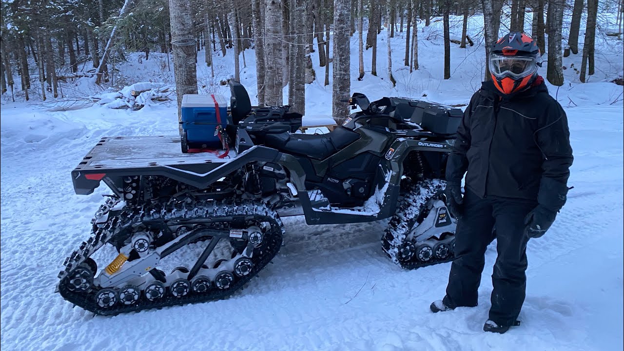 Canam Outlander 6x6 Max XT 1000 - Winter with tracks - YouTube